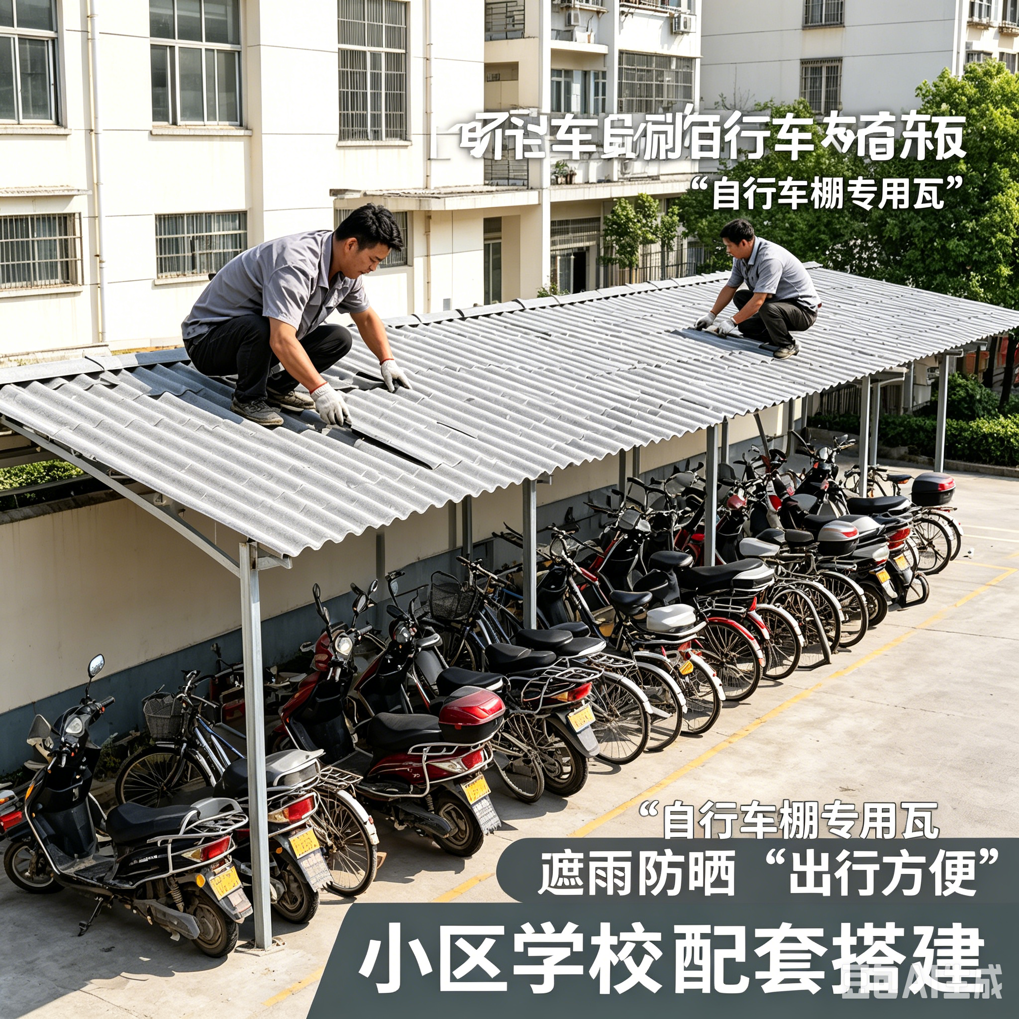 建喜优质石棉瓦小区车棚瓦屋顶瓦养殖场专用瓦工程专用瓦防腐隔热