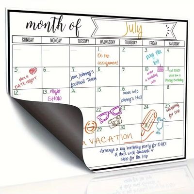 1PC/2PCS Magnetic Fridge Calendar - Strong Magnetic Backing,