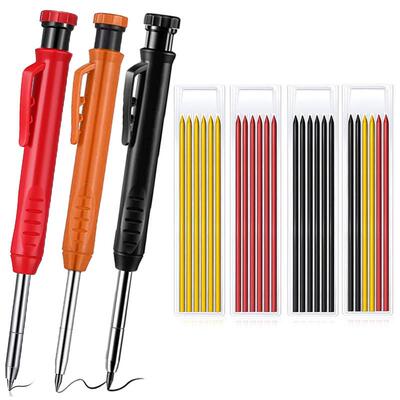 Solid Carpenter Pencil Set with 6 Refill Built-in Sharpener1