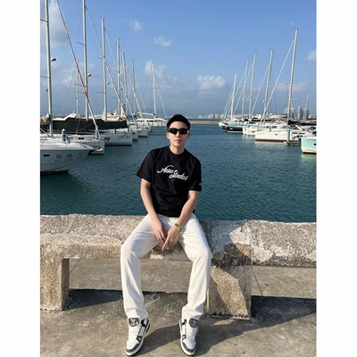 【刺绣字母】26春季立体万针绣情侣液氨棉短袖T恤高级感男装衣服