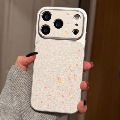 火凤秋枫流舞适用苹果18promax手机壳iPhone17新款16pro全包15Plusins风15镜头14简约13高级感12仿原小羊皮11