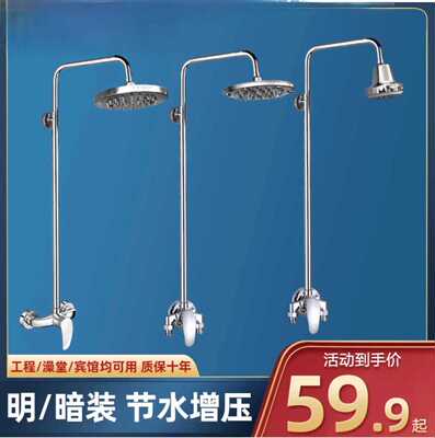 全铜混水阀冷热热水器花洒套装