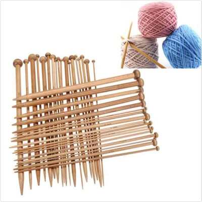 ；36pcs 18 sizes carbonized bamboo knitting needles set sing