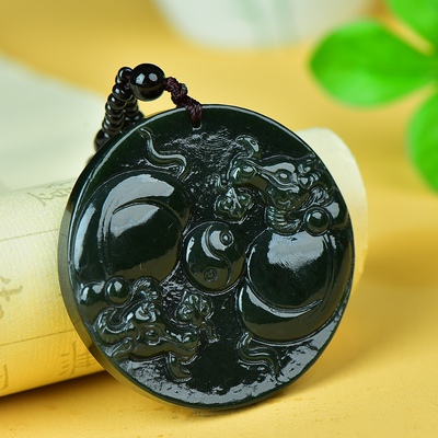 和田玉挂件太极八卦玉佩扭转乾坤