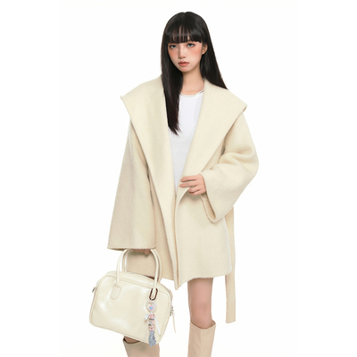 氛围感双面羊驼毛呢外套