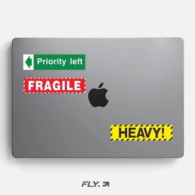 Priority left左侧优先防水贴纸机场停机坪地勤滑行标识行李箱贴