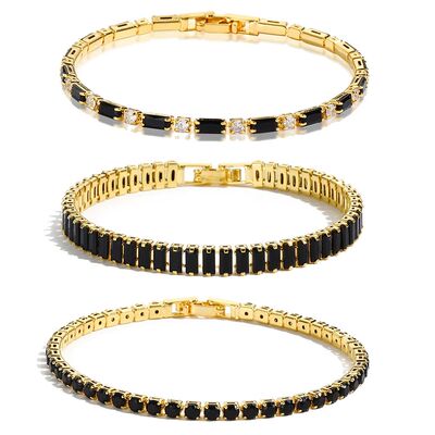 Black Crystal Tennis Bracelets for Women & Men Iced Out