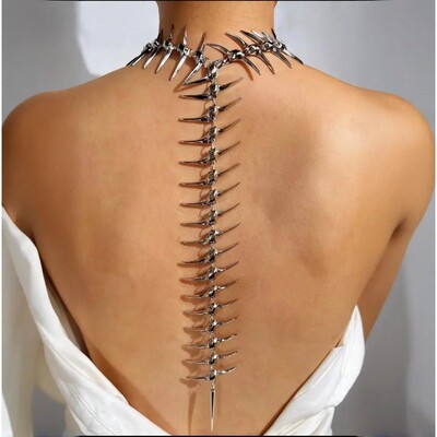 Edgy Niche Hip-Hop Thorn Skeleton Alloy Women's Necklace