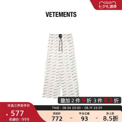 VETEMENTS新款数码印花工艺潮流男女同款时尚百搭休闲裤35160005