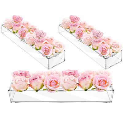 10/12/16 Holes Rectangular Vase Clear Acrylic Flower Arrange