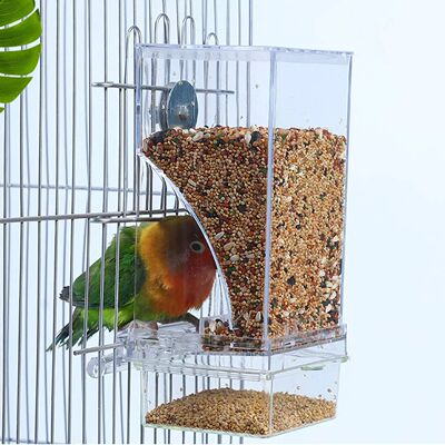 No Mess Bird Feeders Automatic Parrot Feeder Drinker Acrylic