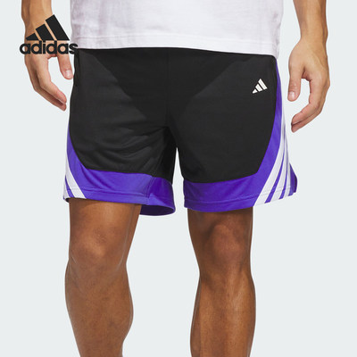 Adidas/阿迪达斯官方正品夏季款男士印花侧开叉运动短裤KG4726