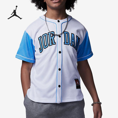 Nike/耐克正品新款Jordan大童运动棒球球衣FQ0573-100