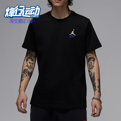 Nike/耐克正品JORDAN男士经典透气针织运动休闲图案T恤IB7527-010