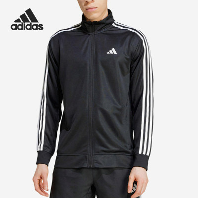 Adidas阿迪达斯正品ESSENTIALS男款三条纹训练立领夹克JC7724