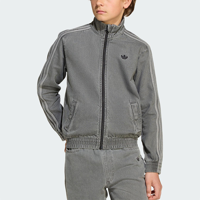 Adidas/阿迪达斯正品三叶草大童运动牛仔立领休闲日常外套JV7801