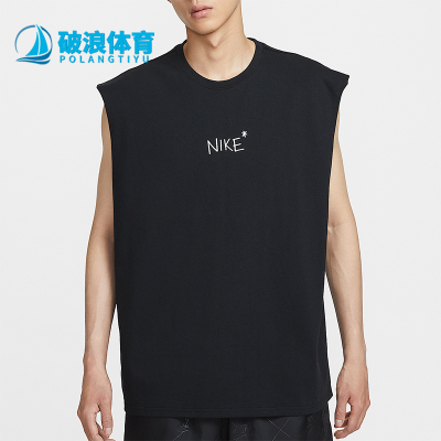 Nike/耐克正品2025男士圆领字母印花宽松透气运动背心IH9266-010