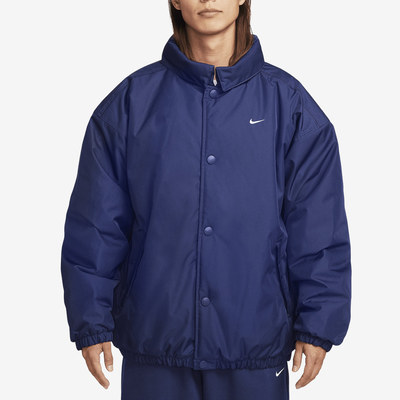 Nike耐克正品Solo Swoosh男翻领带帽单排扣防泼水夹克FB7852-410