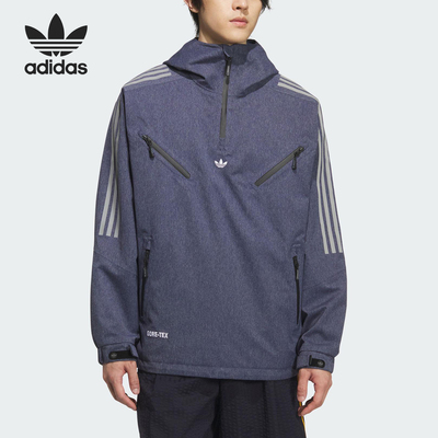 Adidas/阿迪达斯官方正品三叶草男士牛仔运动连帽套头衫KA3943