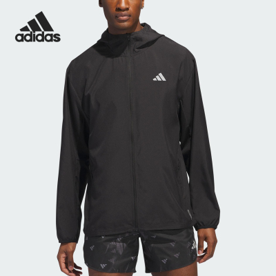 Adidas/阿迪达斯官方正品2025男士反光运动跑步连帽外套IL7230
