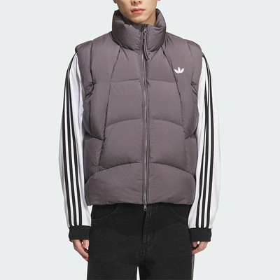 Adidas/阿迪达斯正品三叶草男女拉链保暖立领运动羽绒马甲KV3986