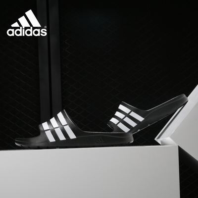 Adidas/阿迪达斯正品DURAMO SLIDE 男女游泳沙滩凉拖鞋 G15890