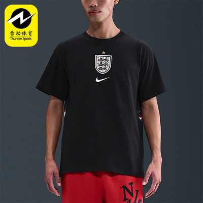 Nike/耐克正品2025男士圆领套头印花经典运动足球短袖IO4576-010