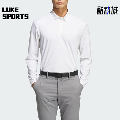 Adidas/阿迪达斯正品2025男士透气套头翻领运动长袖POLO衫JM7115