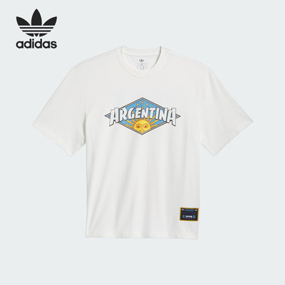 Adidas/阿迪达斯官方正品三叶草男女同款印花休闲短袖T恤 KX4544