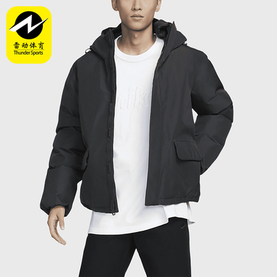 耐克男士保暖宽松连帽户外棉服