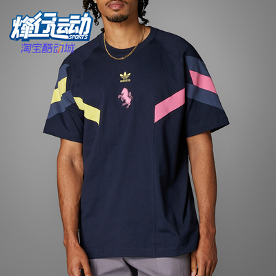 Adidas/阿迪达斯正品男士圆领休闲经典印花运动短袖T恤IN5598