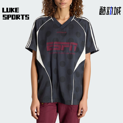 Adidas/阿迪达斯正品三叶草女士透气街头风波点运动短袖T恤KV1189