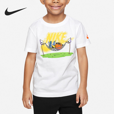Nike/耐克正品夏季儿童运动休闲透气训练圆领短袖DX7663-100