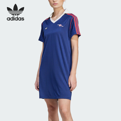 Adidas/阿迪达斯官方正品三叶草女士足球休闲运动连衣裙JF0565