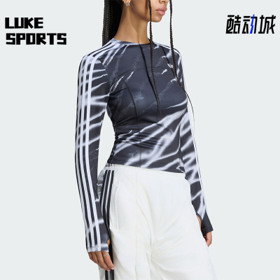 Adidas/阿迪达斯正品女士休闲舒适套头修身运动长袖T恤LH1951