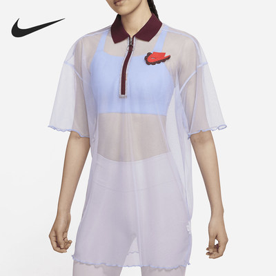 Nike/耐克正品2025女士翻领套头透气网纱连衣裙DD4526-580