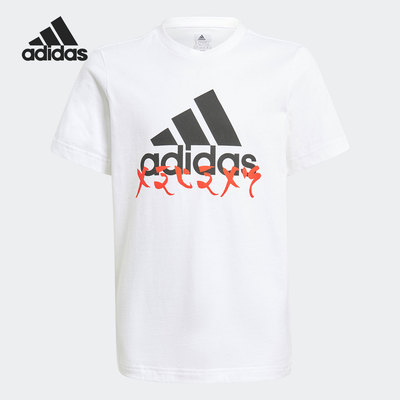 Adidas/阿迪达斯正品童装春季新款运动休闲短袖T恤 GJ6488