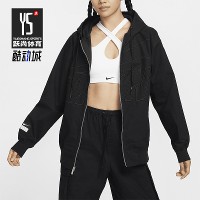 耐克女士连帽宽松印花训练外套