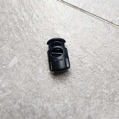 NIFCO绳扣黑色单眼织带吊钟吊粒纽扣扣子弹簧扣塑料吊钟收紧扣