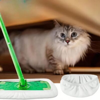 20 Pieces of White Mop Cloth, Strong Stain Remover, Absorben