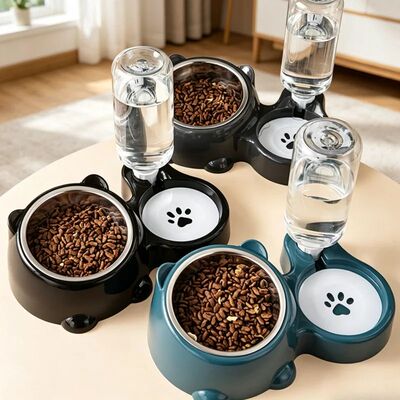 Automatic Pet Feeder & Water Dispenser, Integrated for Cats