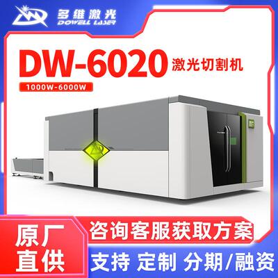 DW6020碳钢镀锌板3000W光纤切割板不锈钢全封闭金属激光切割机