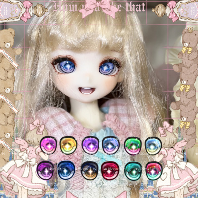 BJD娃娃眼珠imomo渐变星星卡通眼睛22mm水贴眼珠16mm软妹定制眼片