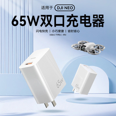 Rcstq65W氮化镓充电器适用于大疆DJI NEO PD快充头Flip/mini4pro/mini4K充电管家大疆无人机配件
