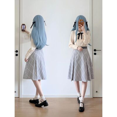 丰川祥子常服格子裙+蝴蝶结长袖上衣Oblivionis动漫同款日系套装
