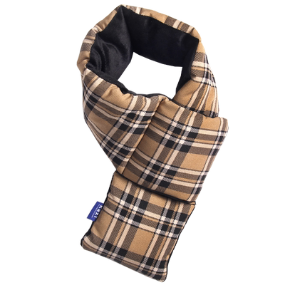 KRZT冬保暖日系复古格子围巾女交叉围脖男英格兰羽绒棉骑行脖套