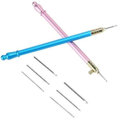 2Pcs Embroidery Crochet Hooks With 6 Needles French Tambour