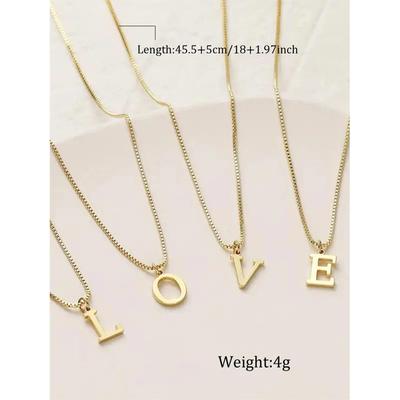 1pc Name Initial Necklace For Women Stainless Steel Jewelry