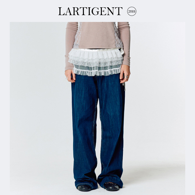 LARTIGENT 25春新款纯色多层蕾丝超短裙多穿网纱短款屁帘