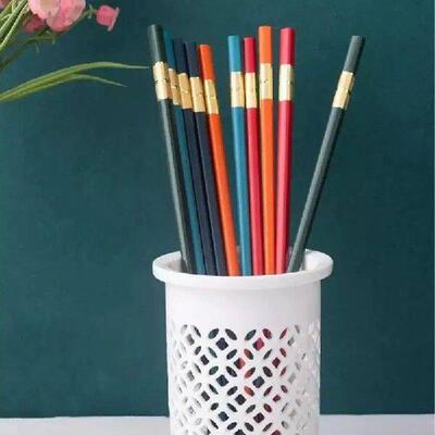 Reusable Chopsticks 5 Pairs Non-Slip Fiberglass Chinese